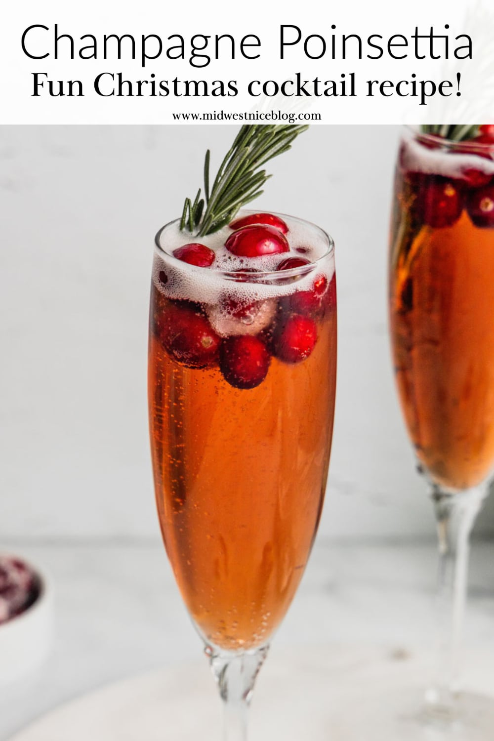 Poinsettia Cocktail (Cranberry Juice & Champagne) | Midwest Nice