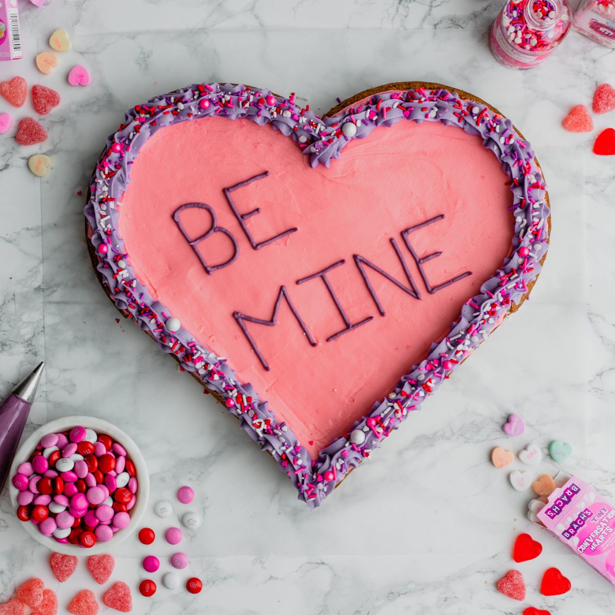 Giant Conversation Heart Cookie Cake - Midwest Nice