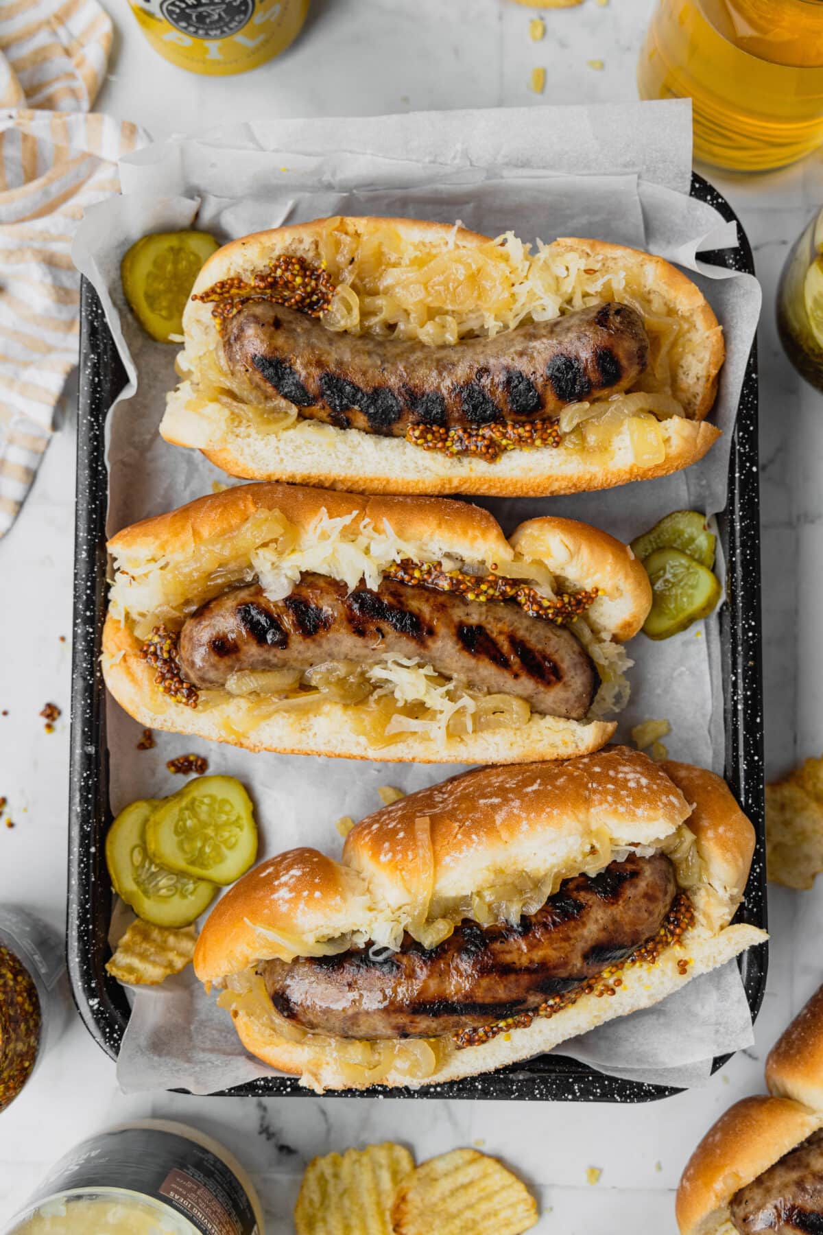 Perfect Boiled Beer Brats and Onions - Midwest Nice