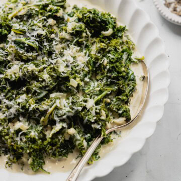 Garlic Parmesan Creamed Kale Recipe - Midwest Nice