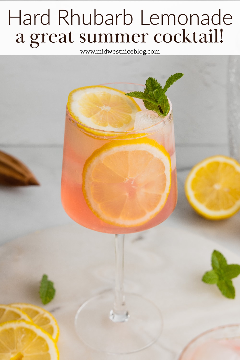 Hard Rhubarb Lemonade (Easy Summer Cocktail!) - Midwest Nice