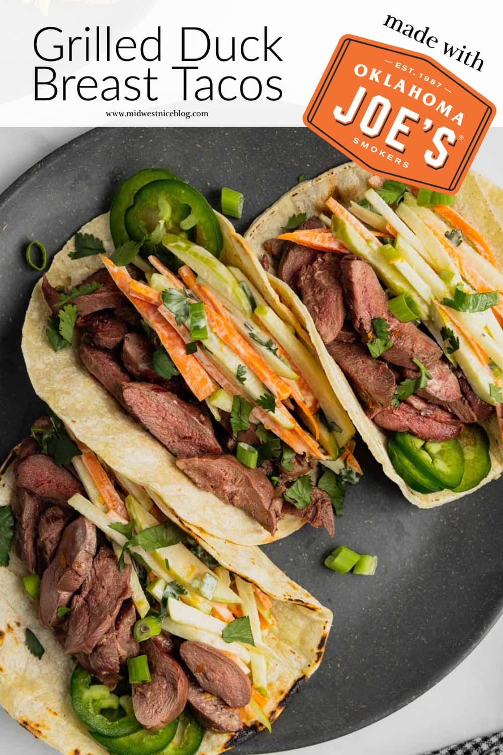 Grilled Duck Breast Tacos with Apple Slaw - Midwest Nice