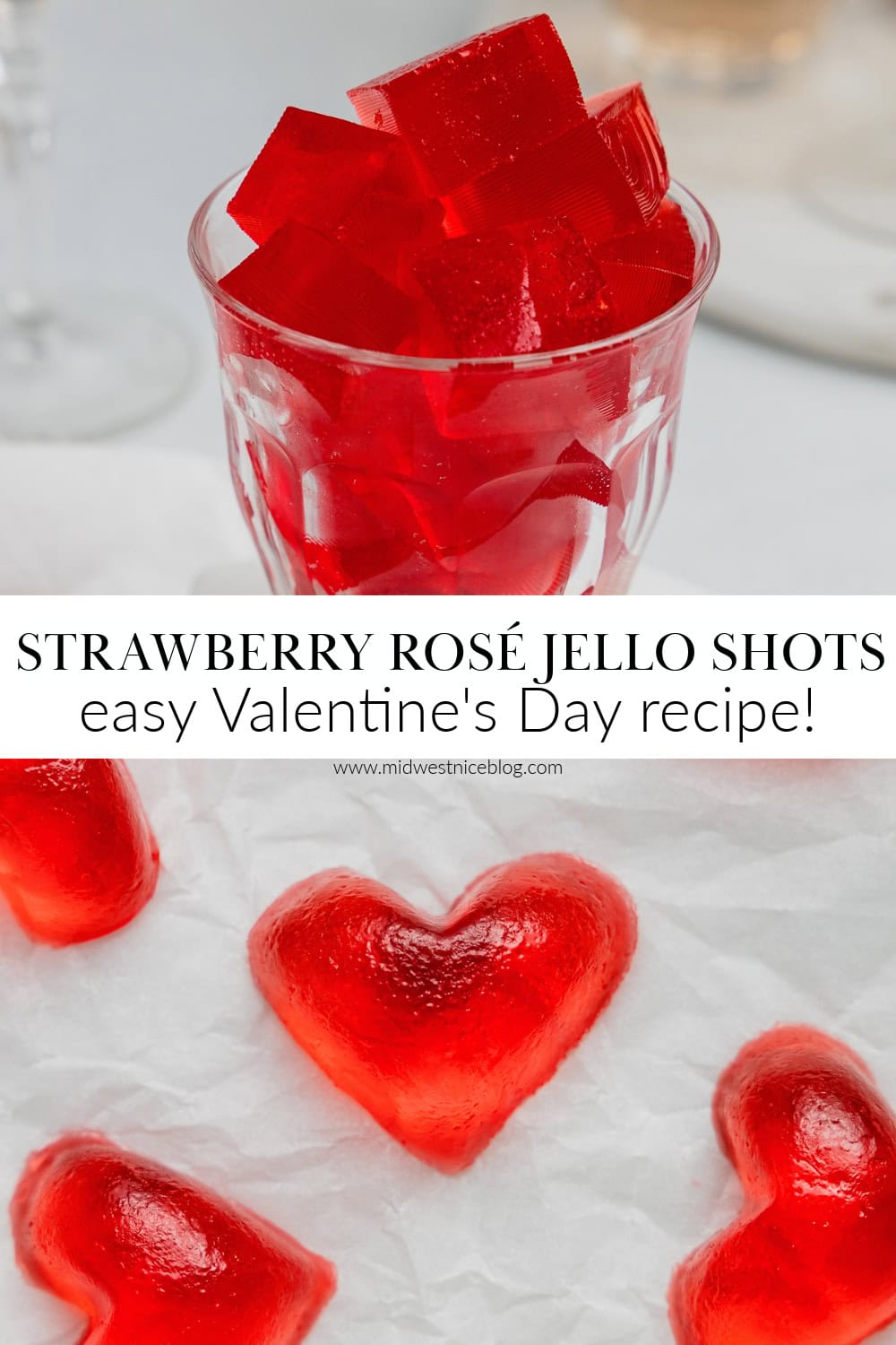 Strawberry Rosé Jello Shots (3 Ingredients!) - Midwest Nice