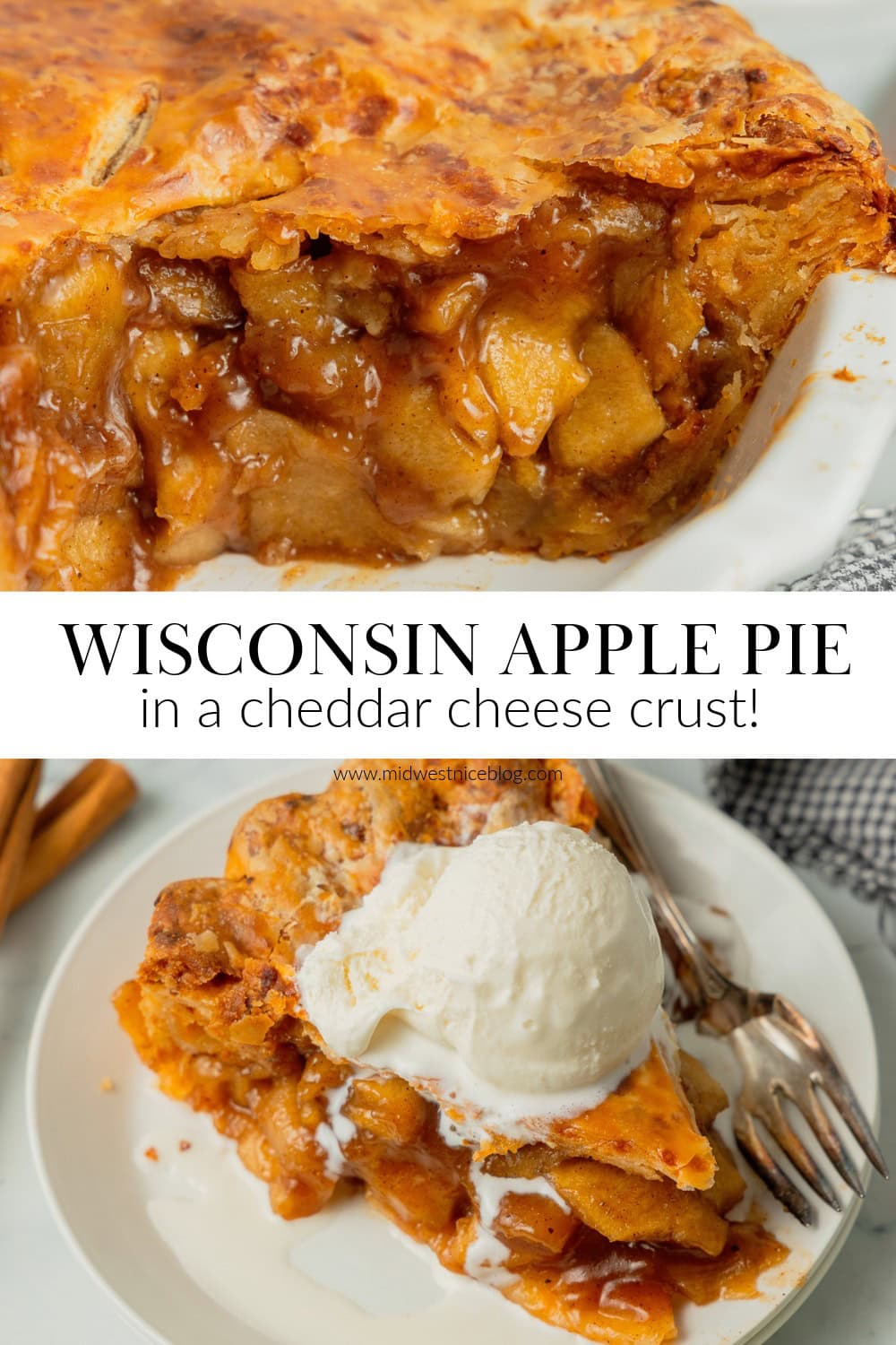 Apple Pie in a Cheddar Cheese Crust (A Wisconsin Tradition!) - Midwest Nice